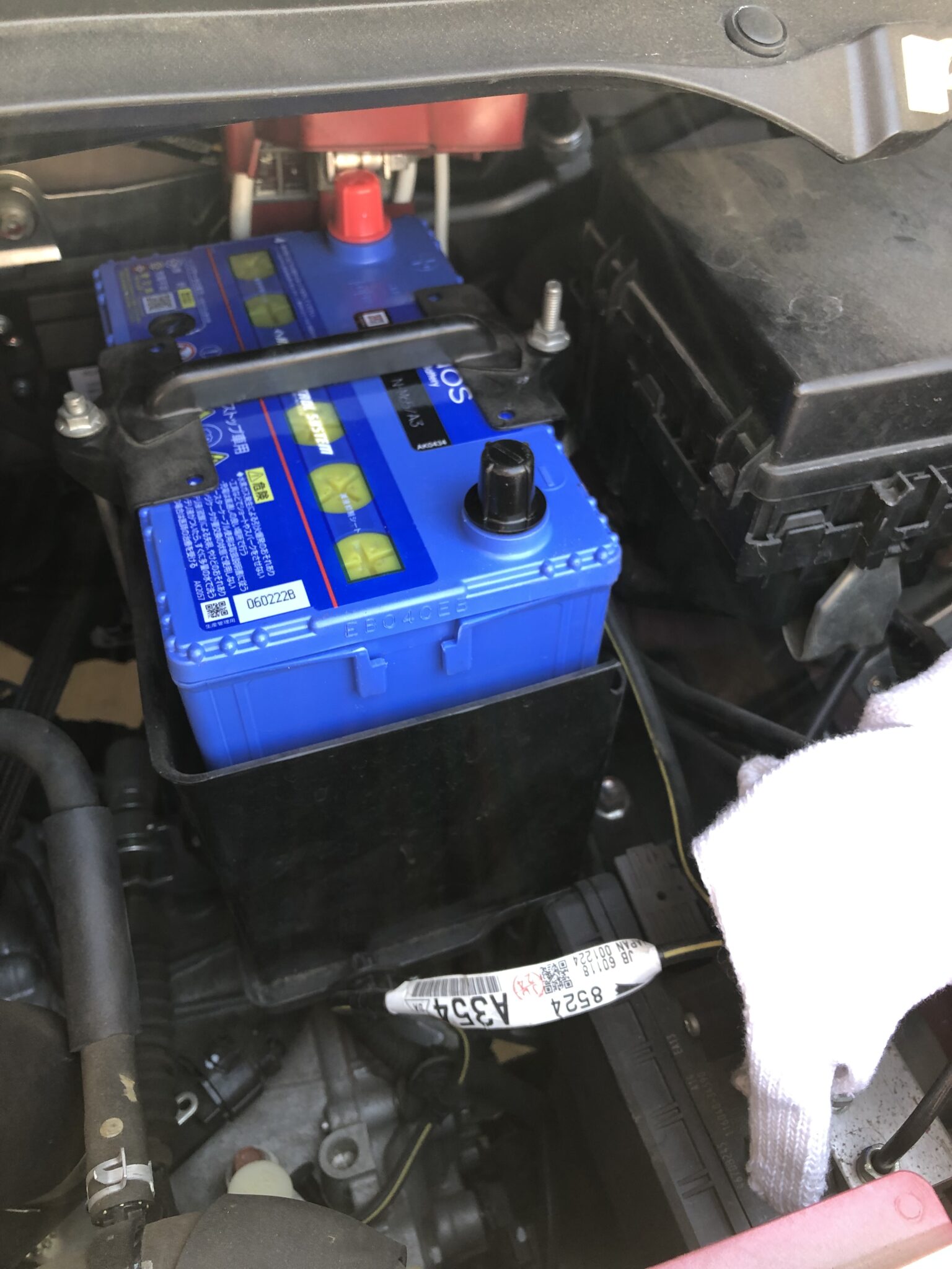 ekカスタム（B11W）バッテリー交換